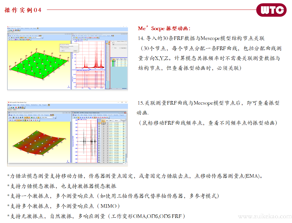 结构分析5-Me'scope 模态分析软件,力锤法,锤击法,工作模态分析OMA,工作变形分析ODS,多点响应测量,移动力锤点,移动响应法,激振 ...